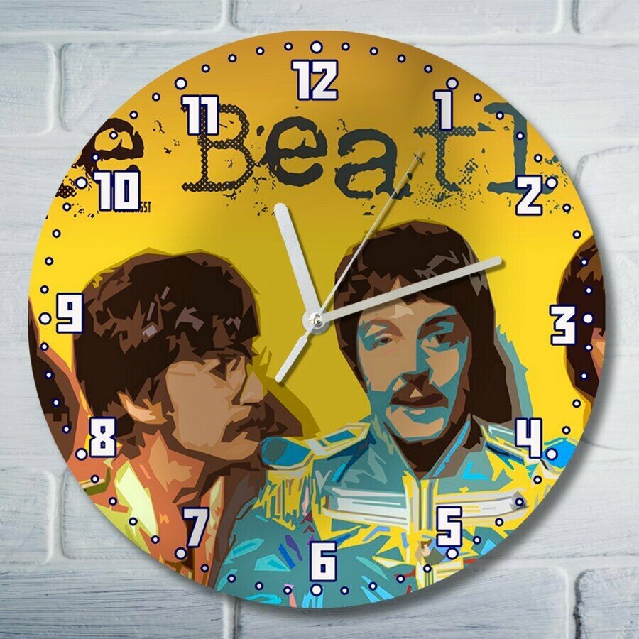 Настенные часы УФ с рисунком музыка The Beatles - 3704