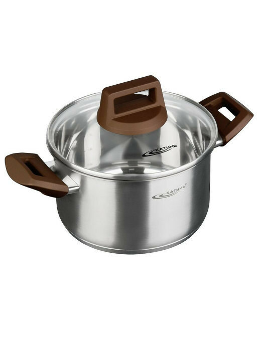 Катунь Венера КТ18-D-16, Кастрюля 1,7л со стеклянной крышкой