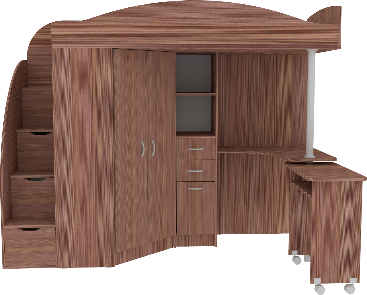 Кровать-чердак "Теремок-1 Гранд" Бодего Темный Бодего Темный