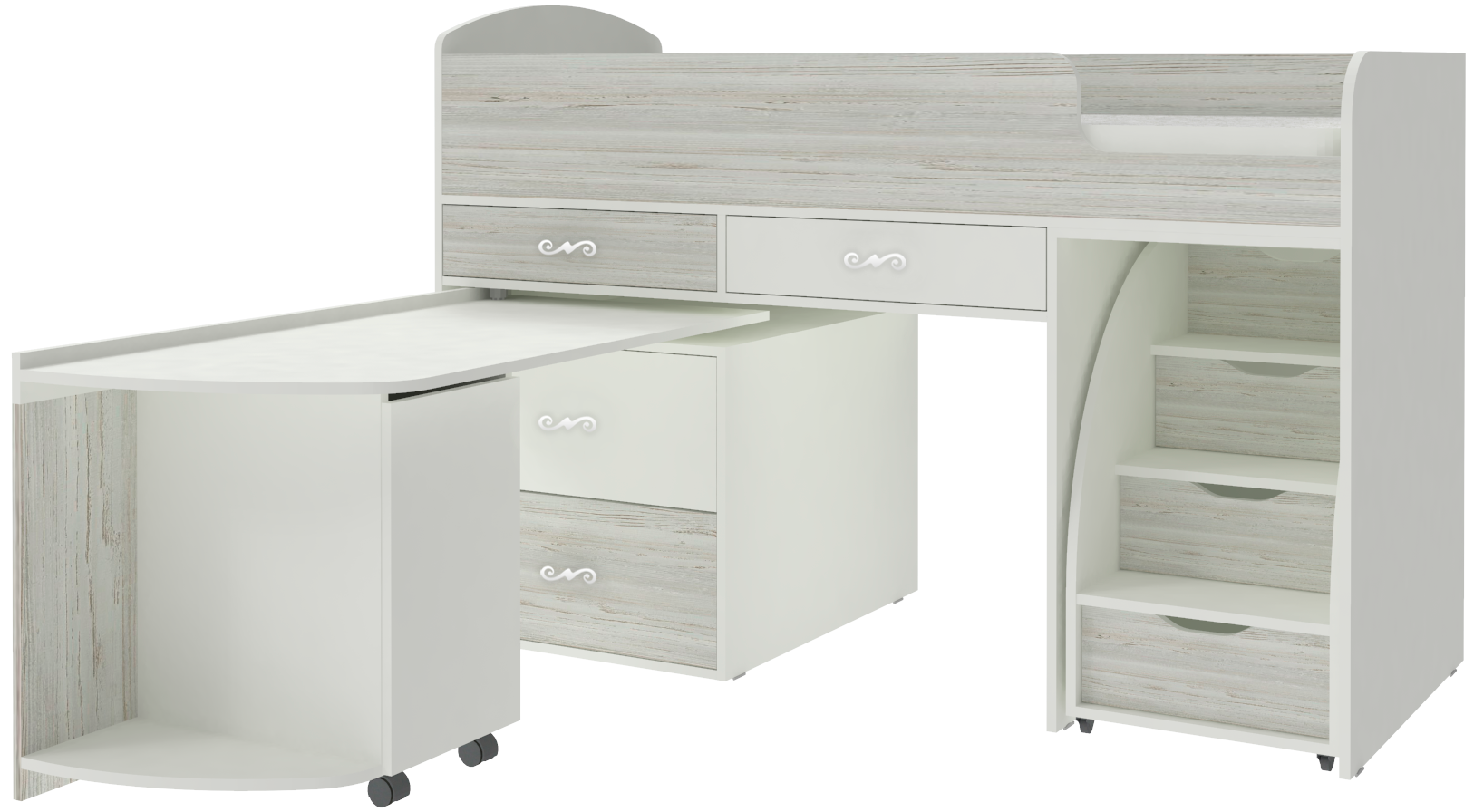 Кровать чердак Малыш 6 Белый Винтерберг