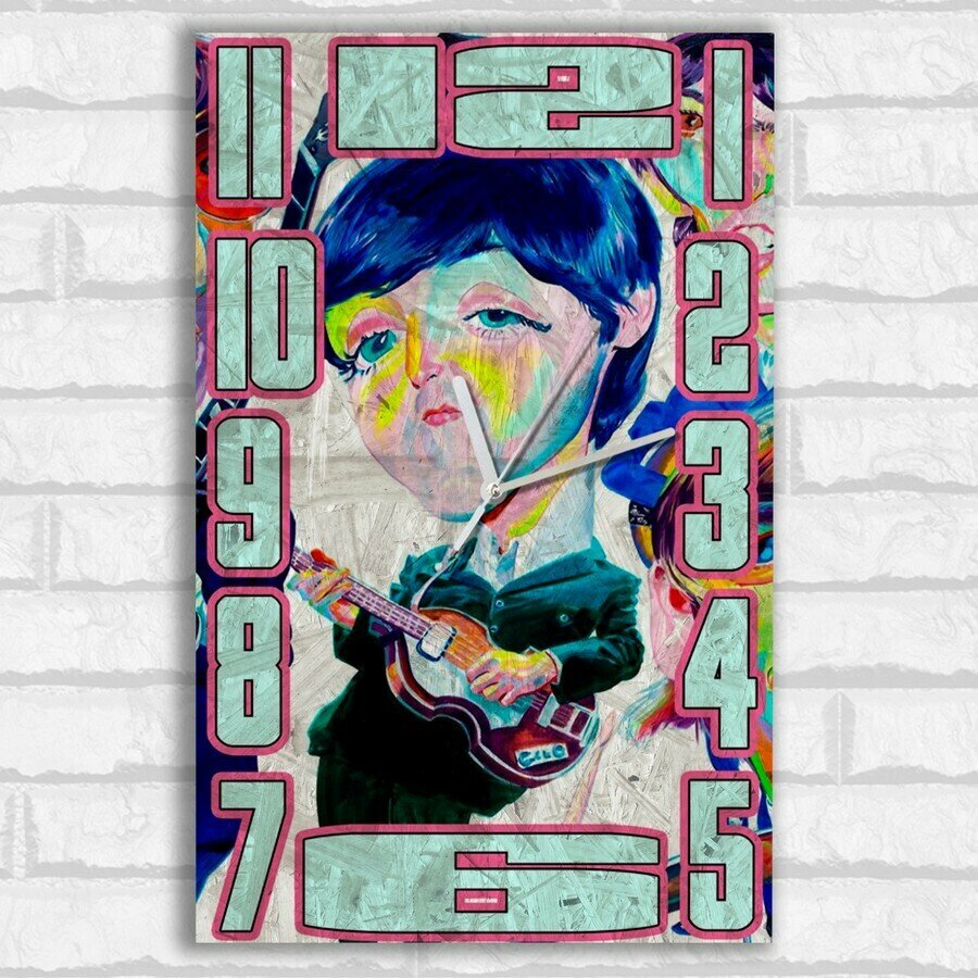 Настенные бесшумные часы ОСП, музыка The Beatles - 4619