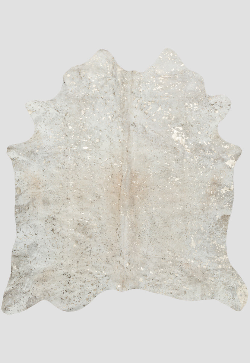 Натуральная шкура коровы 1,95 на 2,1 м белая, серая Хай-тек