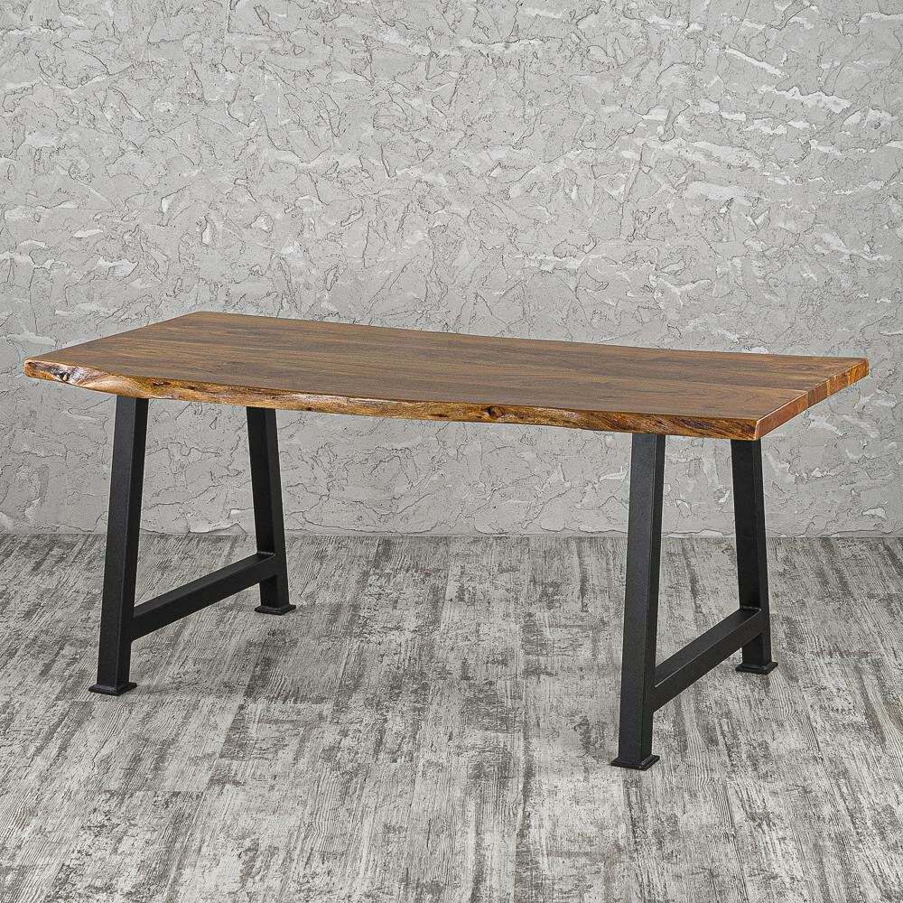 Стол обеденный Décor of Today, акация, лофт, 160 см x 70 см х 75 см, черный/коричневый