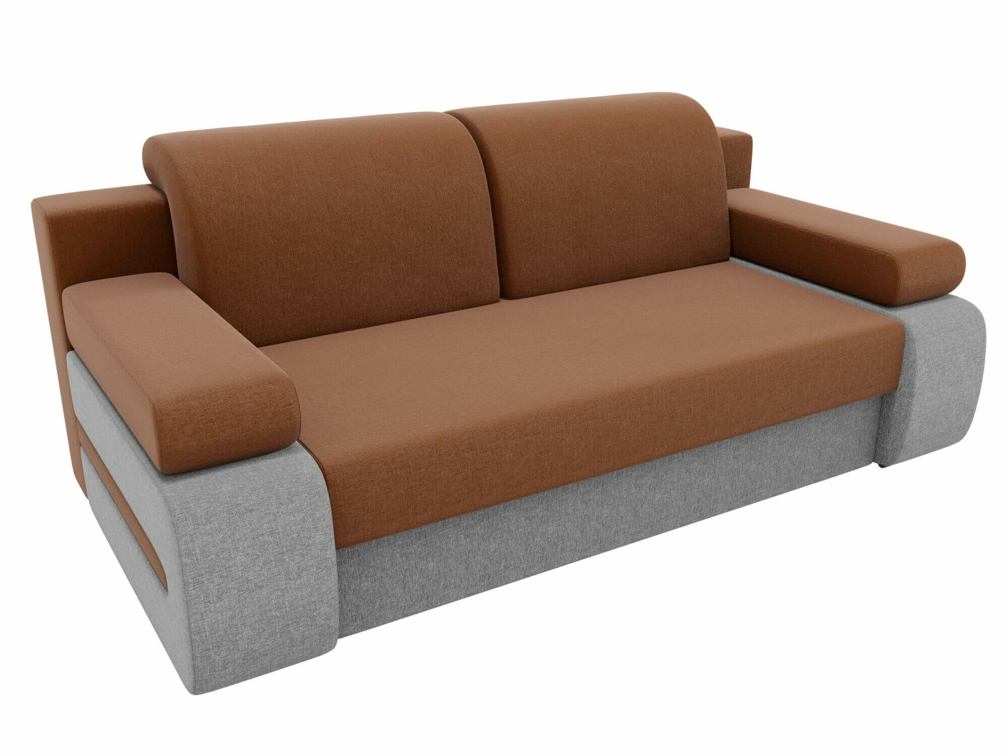 Artum Прямой диван Денвер рогожка коричневый серый