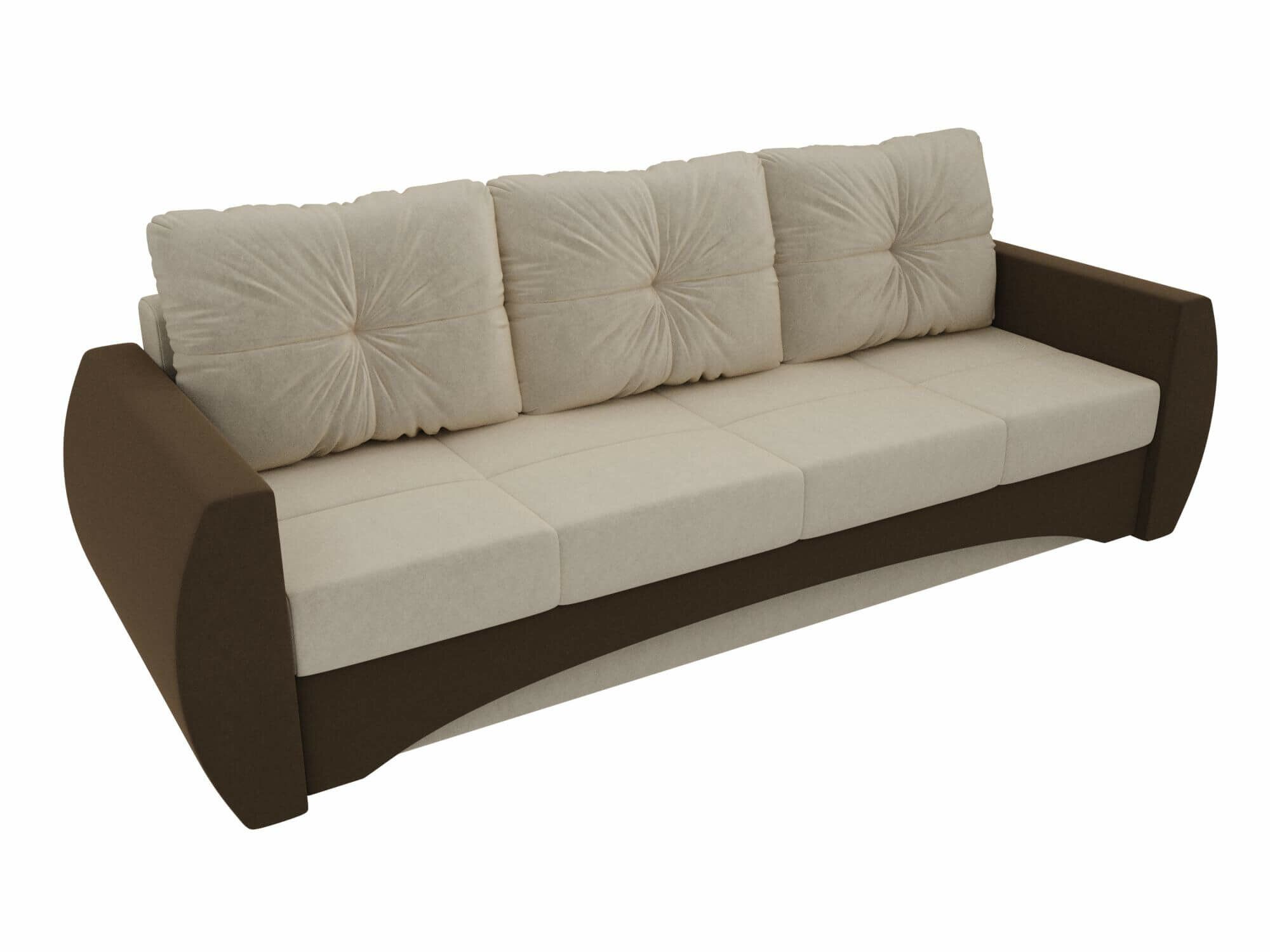 Artum Прямой диван Сатурн микровельвет бежевый коричневый