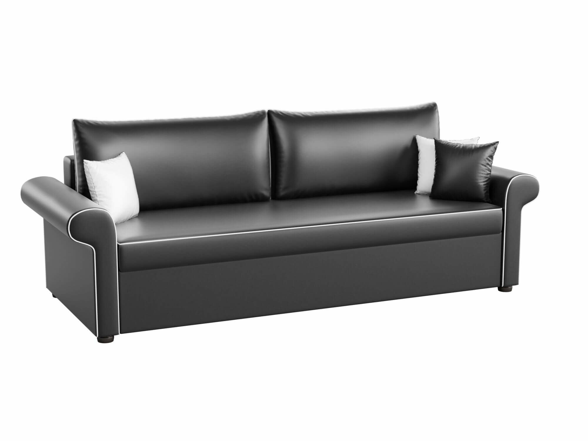 Artum Диван прямой Милфорд эко кожа черный