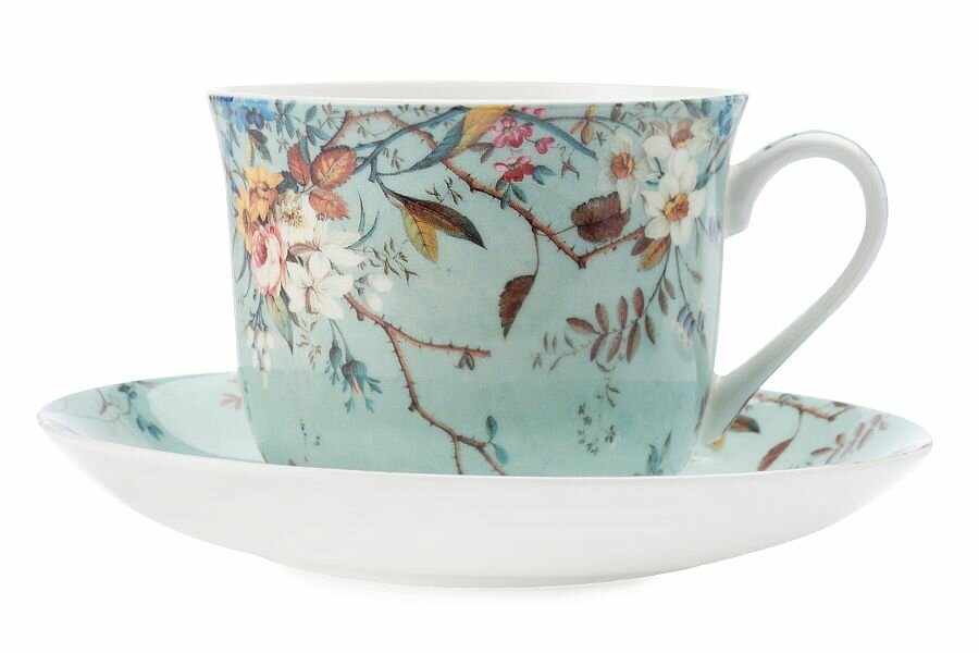 Чайная пара Maxwell & Williams Уильям Килбурн, набор для чаепития на 1 персону: чашка 480 мл, блюдце из фарфора, для чая и кофе, подарочная