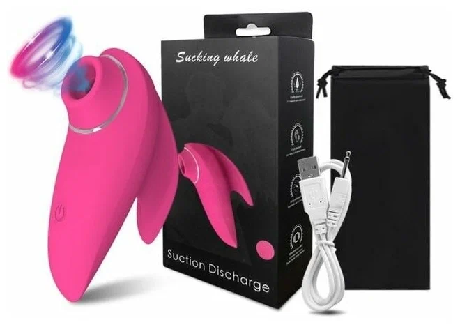 Вибратор женский с вакуумным стимулятором для клитора для девушек. Секс игрушка 18+. Товар для взрослых игр для двоих
