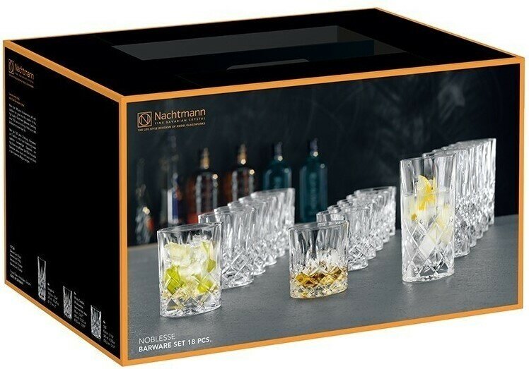 Набор бокалов Longdrink + бокалы для виски 18 шт. Nachtmann Noblesse, 375 мл, 295 мл, 245 мл
