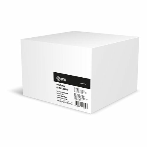 Фотобумага Cactus CS-MA6220500ED, A6, для струйной печати, 500л, 220г/м2, белый, покрытие матовое /матовое