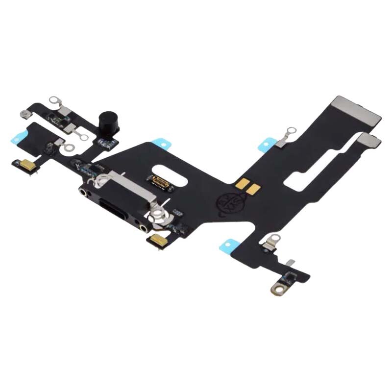 Шлейф (соеденительный) для Apple iPhone 11 на разъем зарядки/микрофон (черный) (premium)