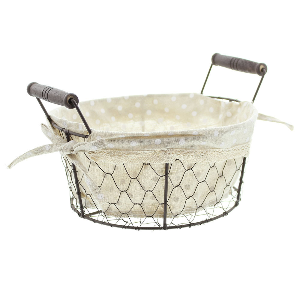 Корзинка "Точки", круглая