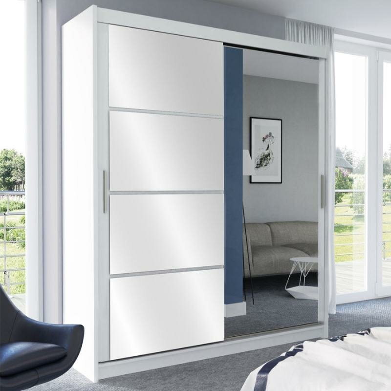 Шкаф-купе Амадеус-30 для одежды с зеркалом двухдверный 80*190*40