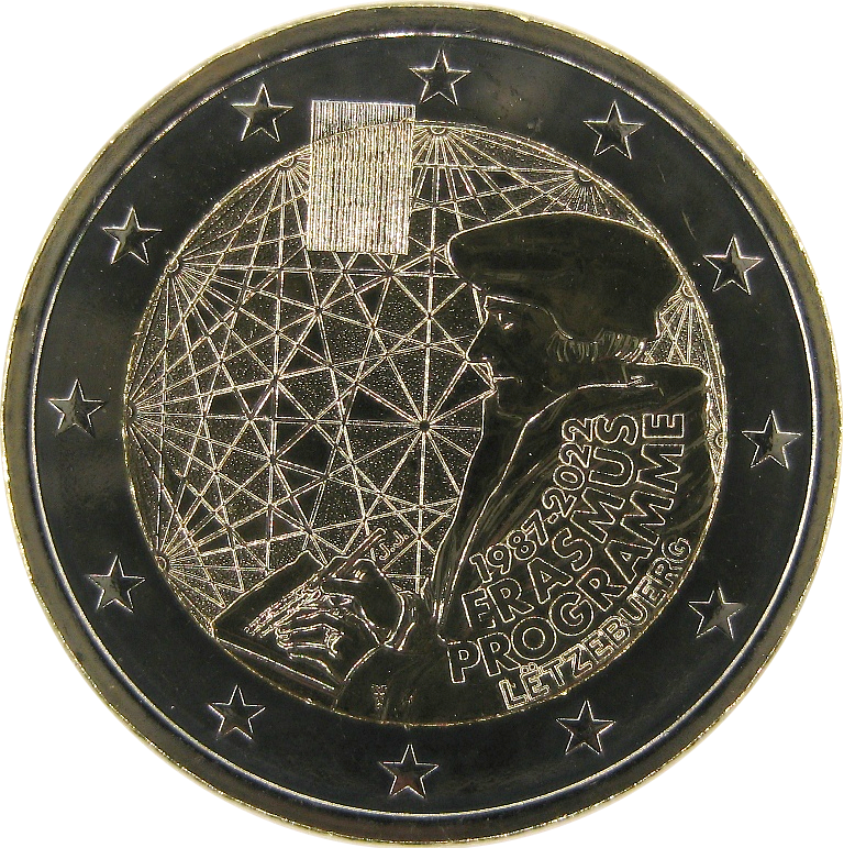 Люксембург 2 евро 2022 / 35 лет Программе ERASMUS