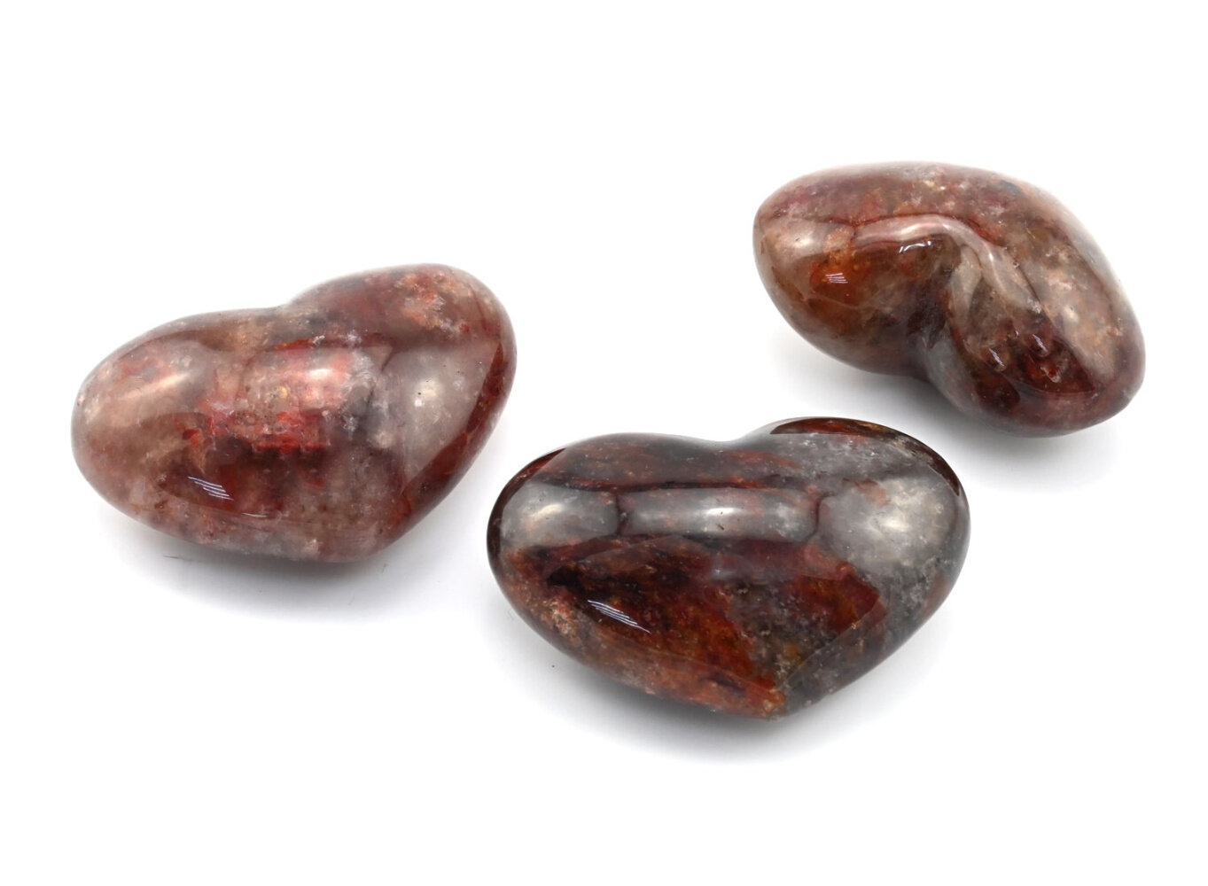 Сердце из кварца с гематитом 70*50*30мм .