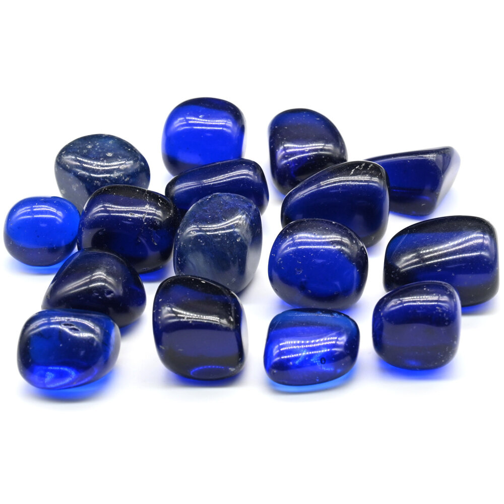 Искусственный камень галтовка цв. синий, фракция 15-35мм, упаковка 500г .