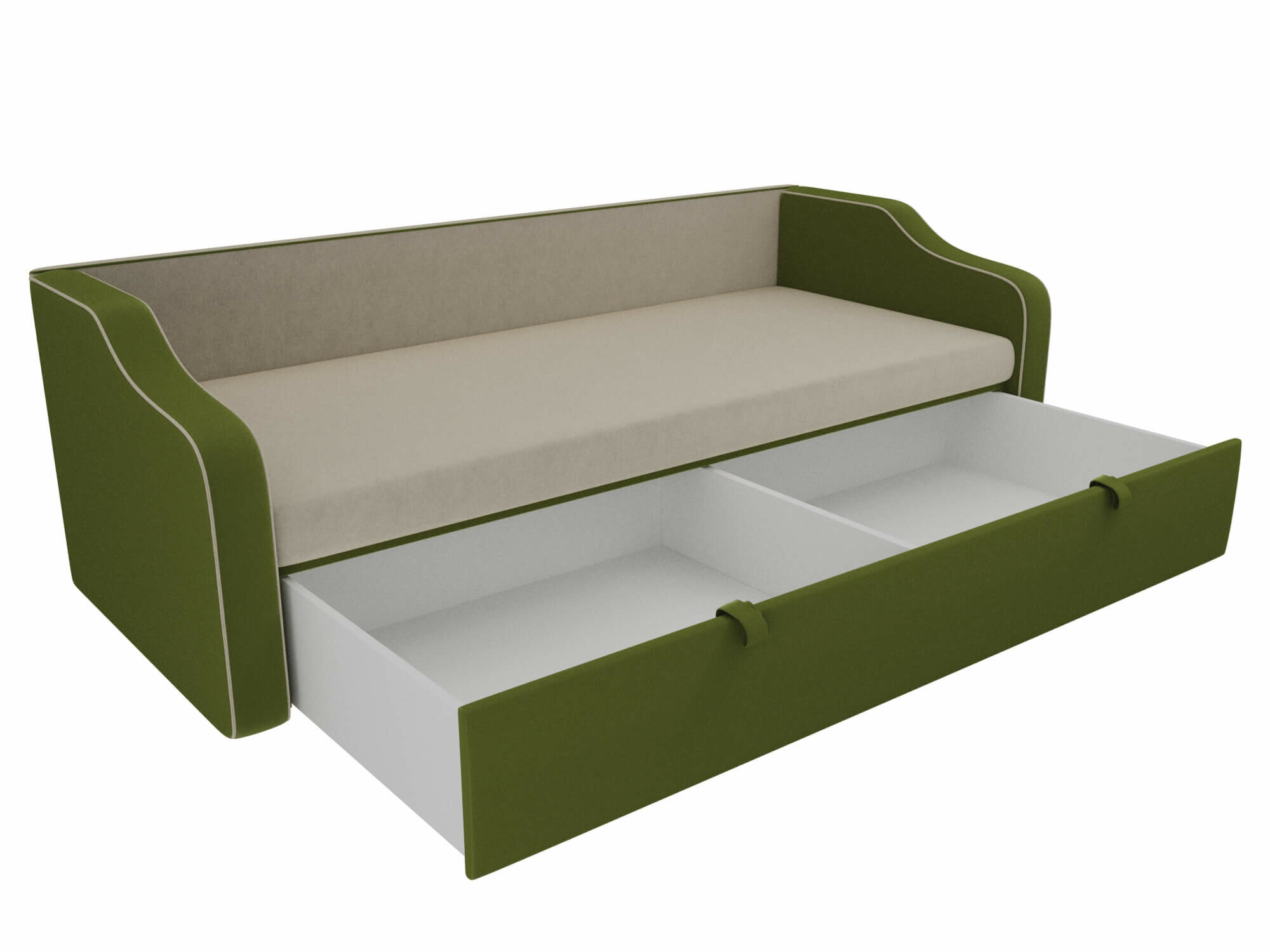 Artum Прямой диван Рико вельвет бежевый зеленый