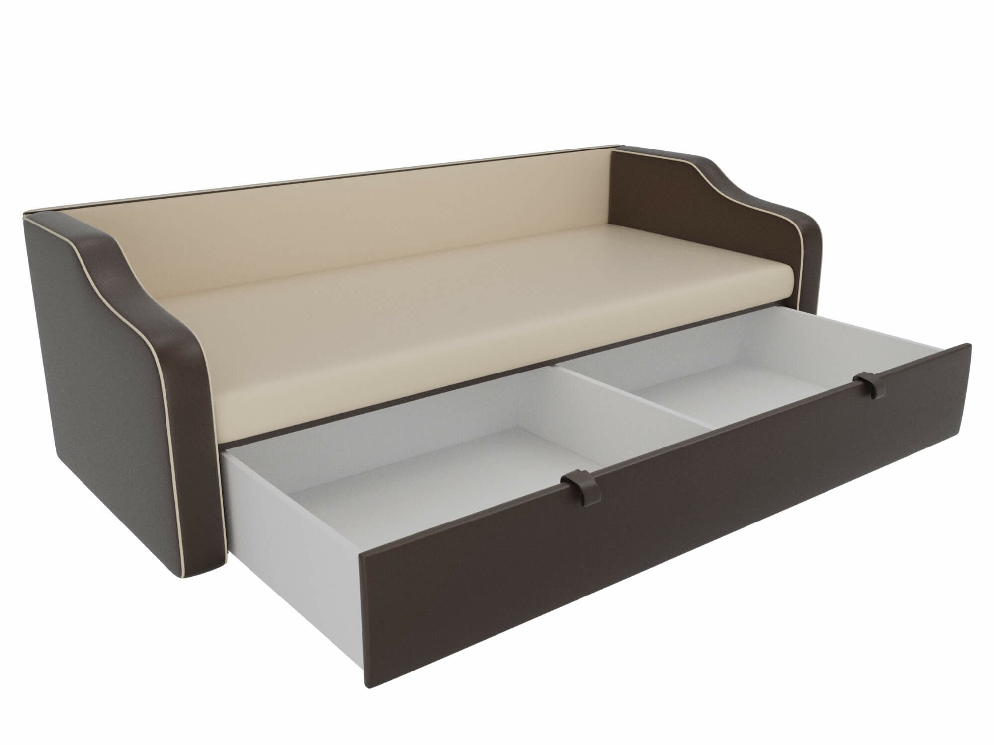 Artum Прямой диван Рико экокожа бежевый коричневый