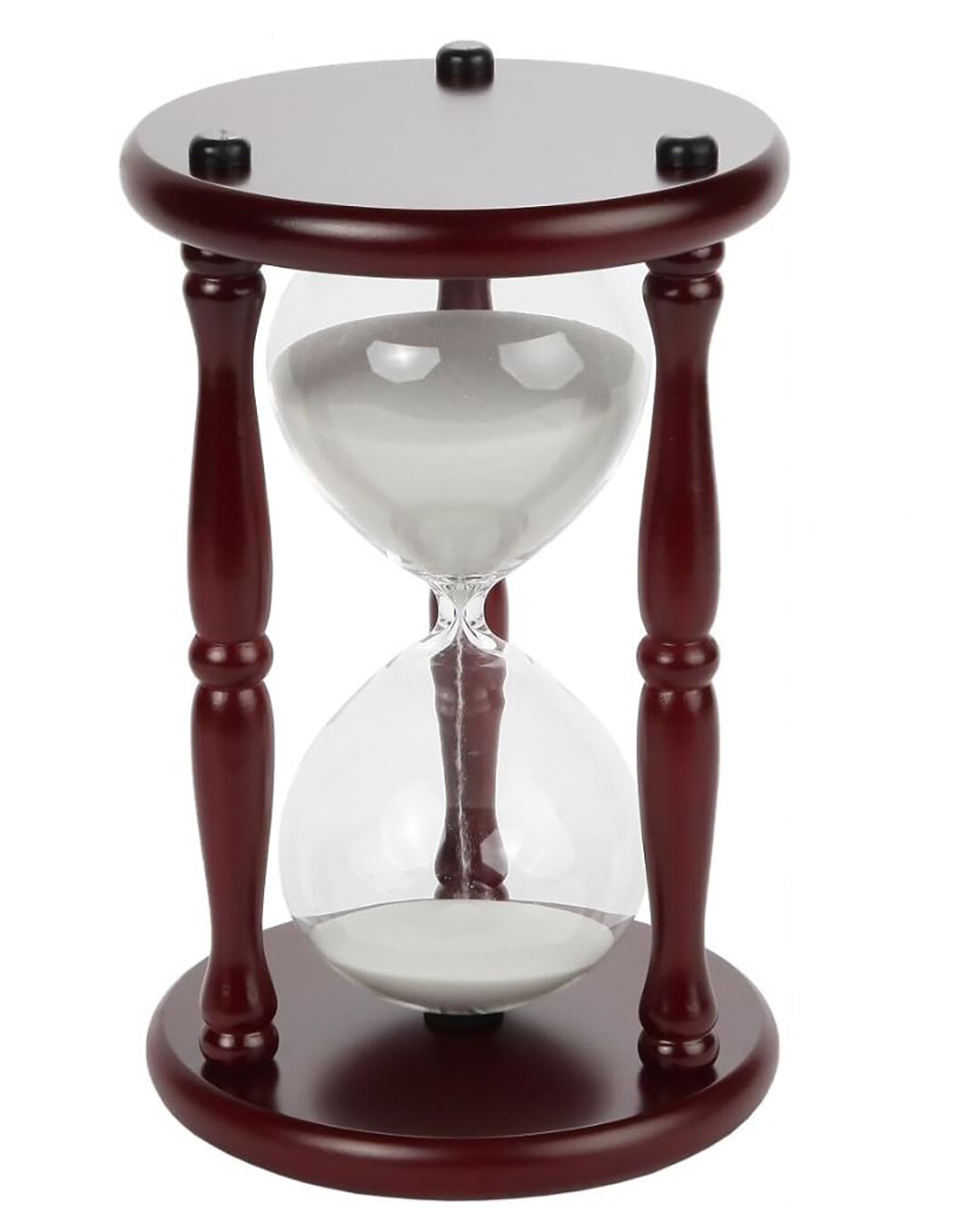 Часы песочные . Бизнес. (25х14х14см) Дерево, стекло, интервал 30минут белый песок