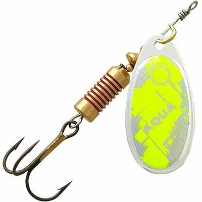 Блесна для рыбалки AQUA COMET 04,0g, лепесток № 2, цвет CO-14 (серебро, желтый), 1 штука