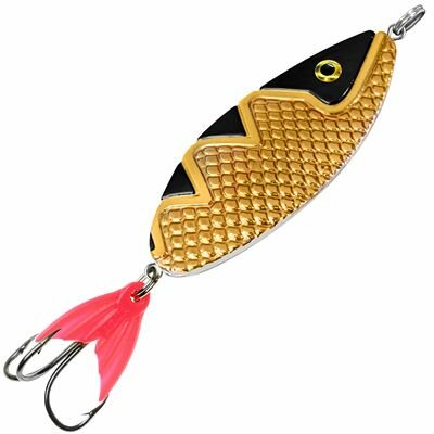 Блесна для рыбалки AQUA спинка 10,0g цвет 02 (золото, серебро, черный металлик), 1 штука