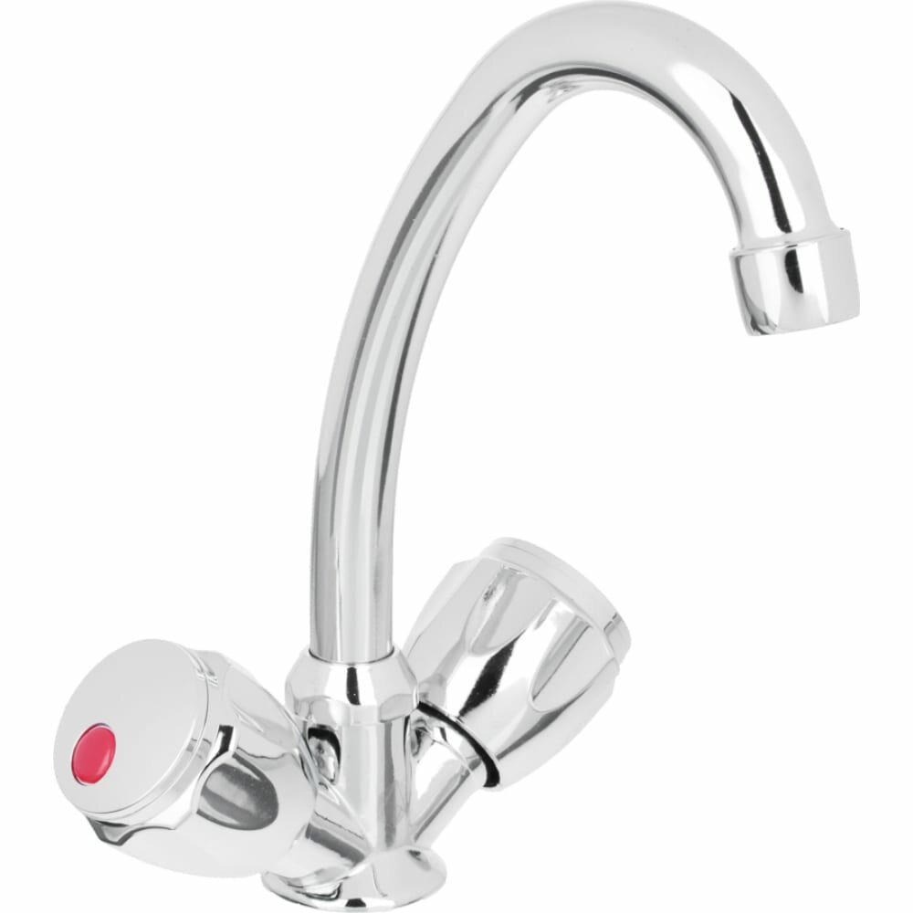 Смеситель для кухни СоюзКран поворотный излив 20см, керам. кран-буксы 1/2, хром, SK01-T215 566-010