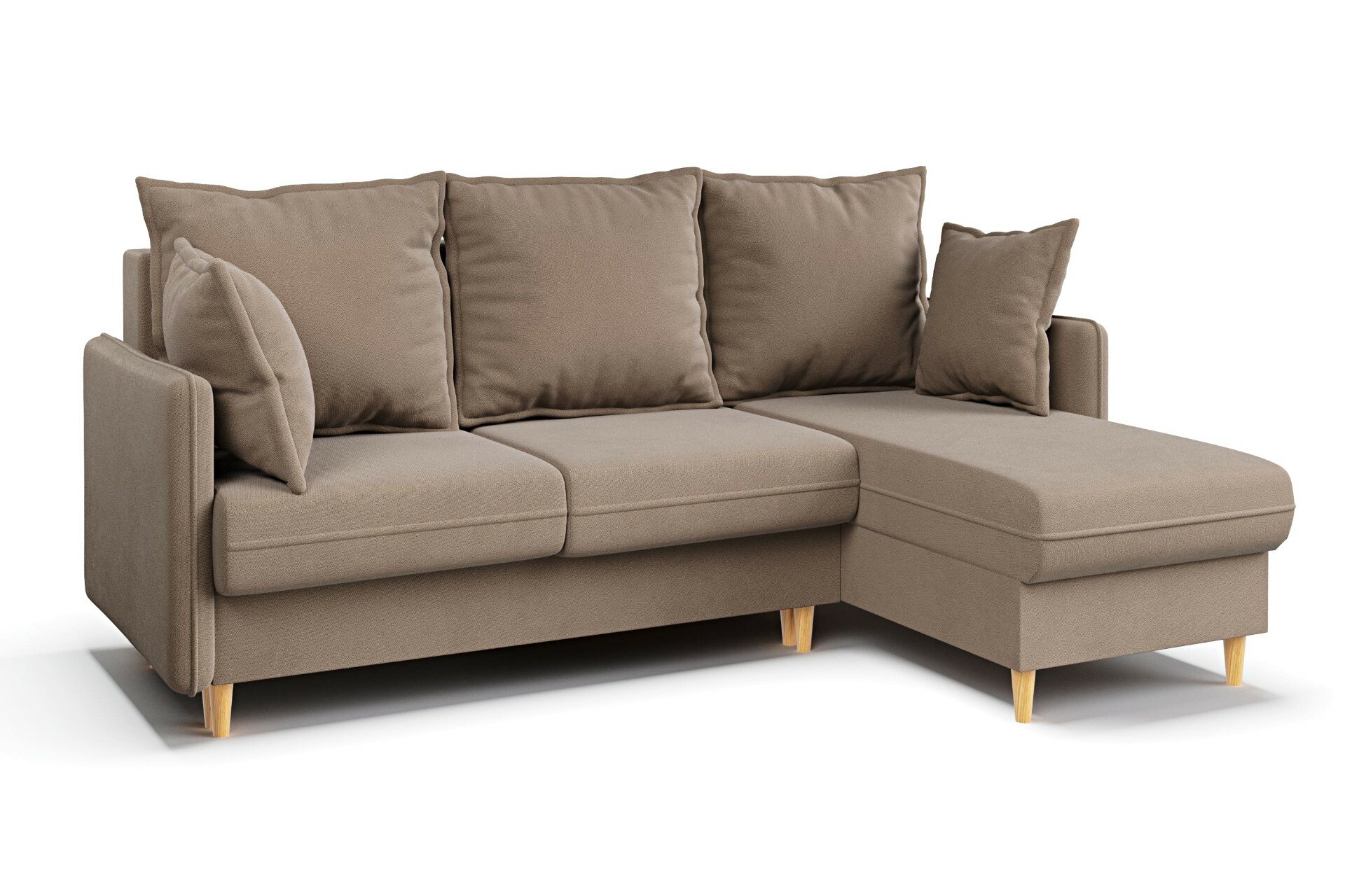 Диван угловой раскладной еврокнижка Цезарь, в цвете бежевый (Vivaldi 22)