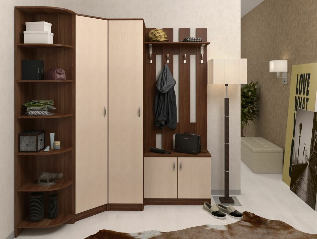 Прихожая Горизонт-15 Дуб Молочный для одежды 110*220*52