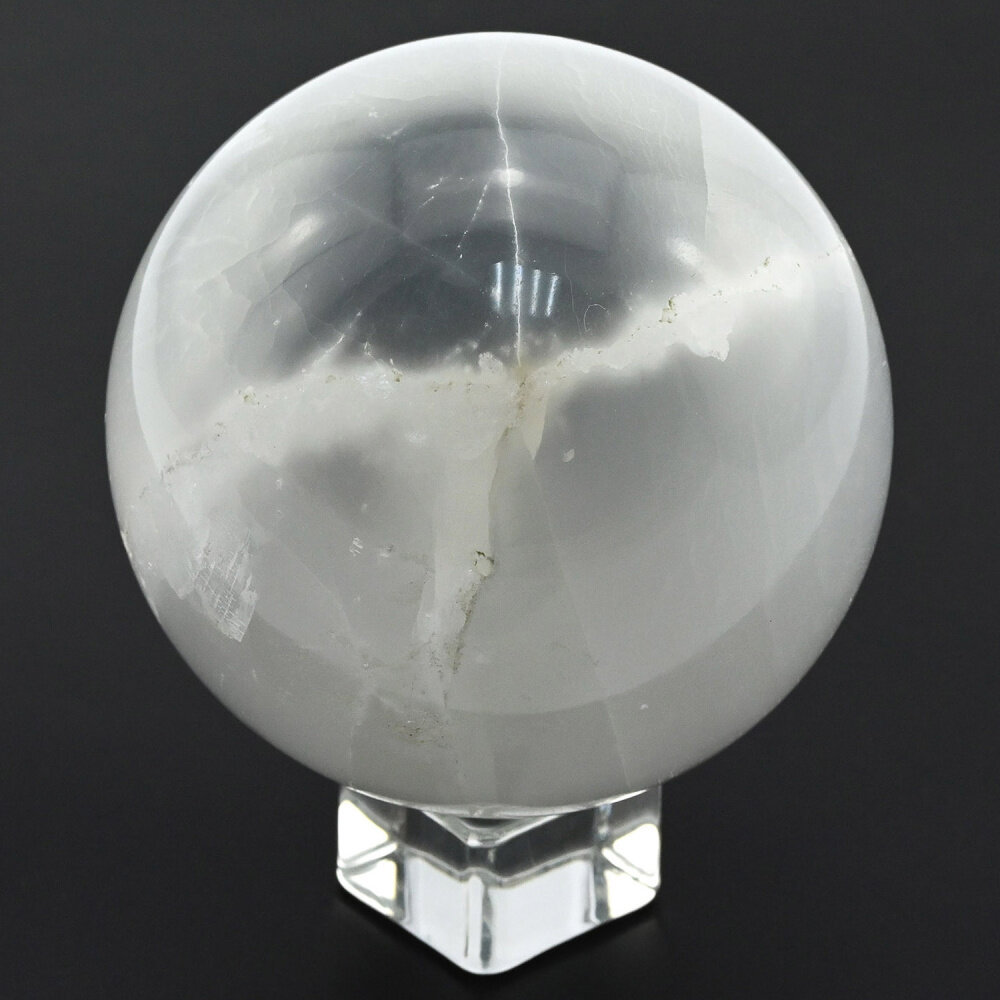 Коллекционный шар из селенита белого, диаметр 76мм .