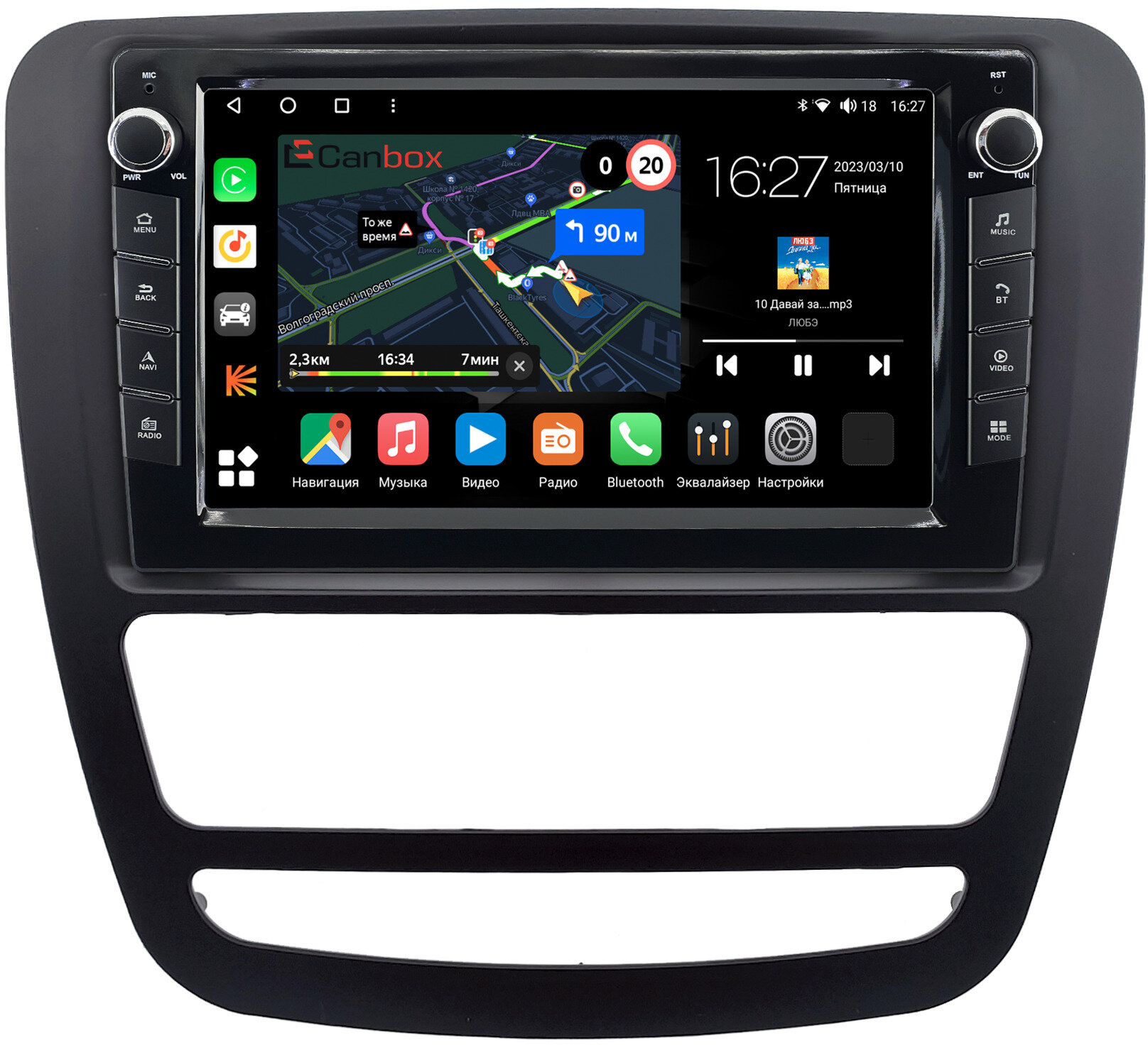 Штатная магнитола JAC T6 2015-2024 (черная) Canbox M-Line 7821-9-0550 Android 10 (4G-SIM, 2/32, DSP, IPS) С крутилками