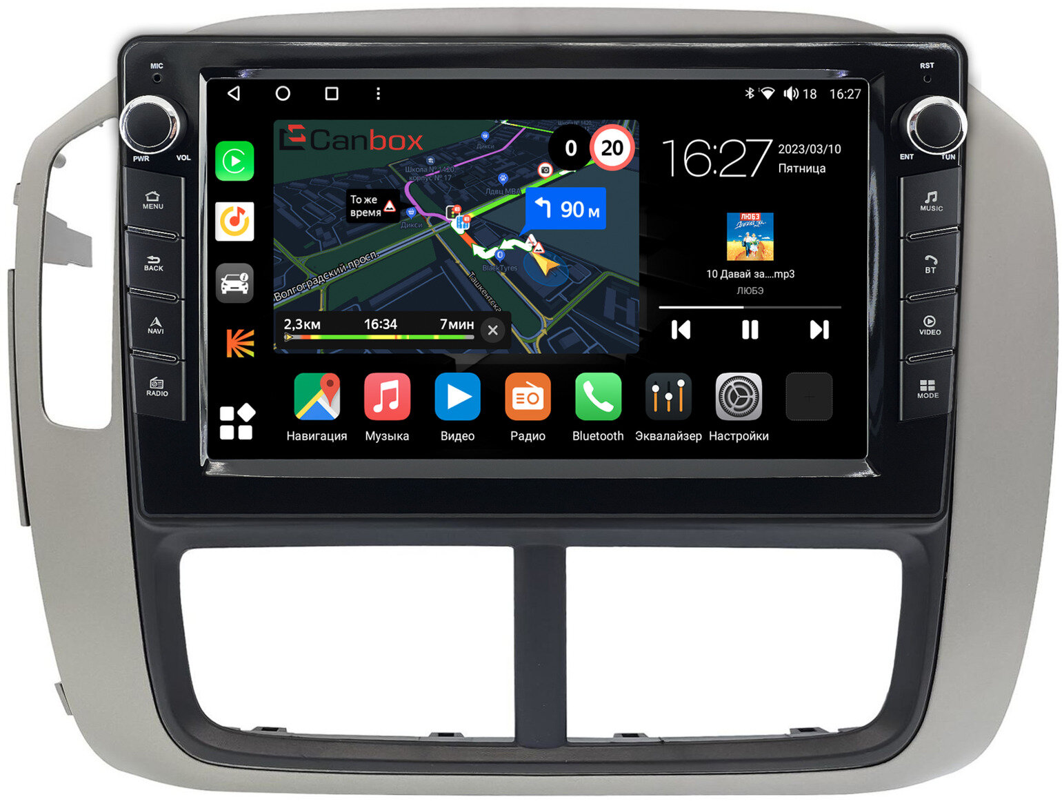 Штатная магнитола Honda Pilot 2005-2008 Canbox M-Line 7821-9-225 Android 10 (4G-SIM, 2/32, DSP, IPS) С крутилками