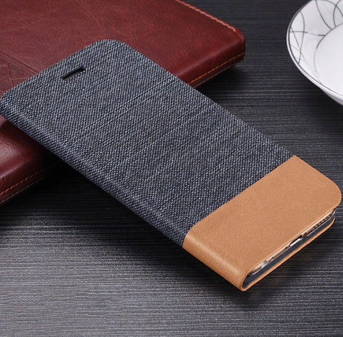 Чехол-книжка MyPads для Xiaomi Redmi 6 Pro/ Xiaomi Mi A2 Lite из импортной ткани черный с золотой полосой