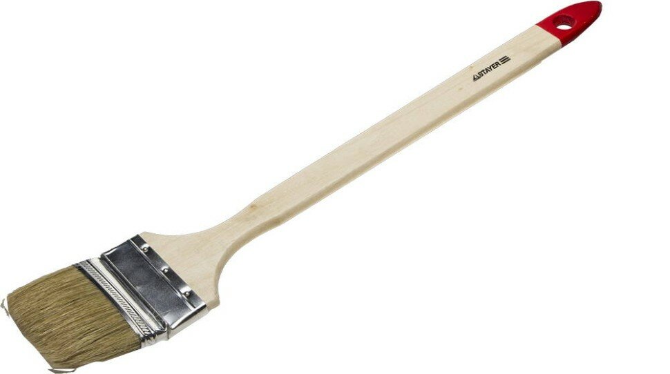 Кисть радиаторная STAYER "EURO", светлая натуральная щетина, деревянная ручка, 63мм, ( 0111-63 )