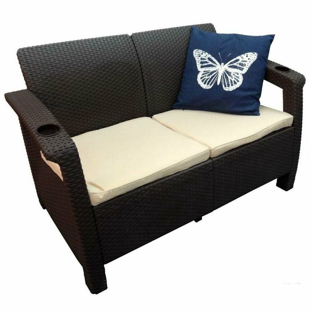 Диван YALTA TWEET (128х70х79) двухместный, коричневый