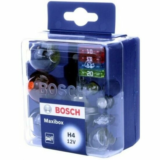Комплект лампочек и предохранителей Bosch Maxibox H4 P43t 12V 60/55W, комплект, 1987301111