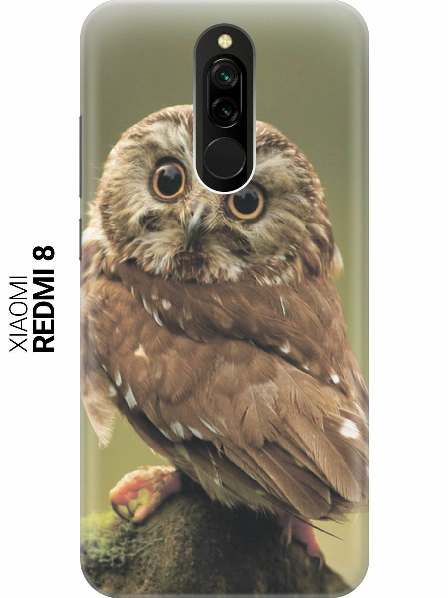 Силиконовый чехол на Xiaomi Redmi 8, Сяоми Редми 8 с принтом "Сова на дереве"