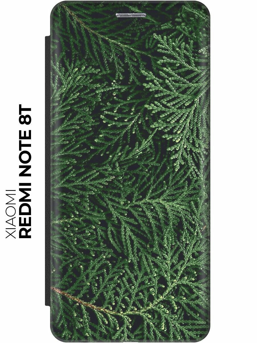 Чехол-книжка Хвоя на Xiaomi Redmi Note 8T / Сяоми Редми Ноут 8Т черный