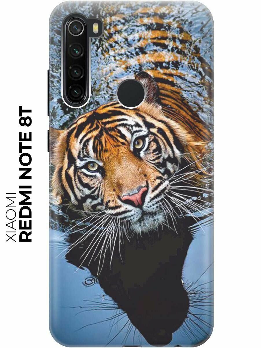 Чехол - накладка ArtColor для Xiaomi Redmi Note 8T с принтом "Тигр купается"