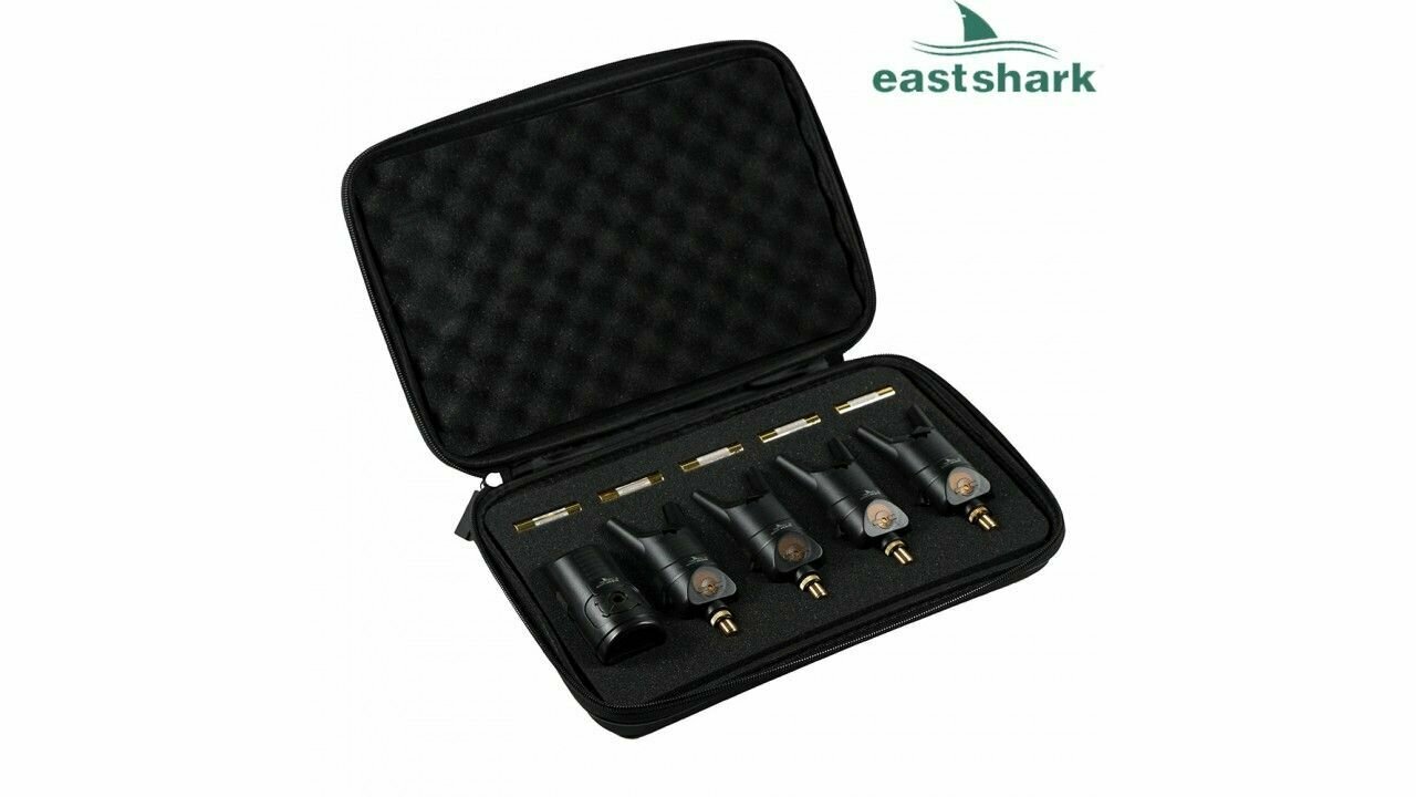 Набор сигнализаторов поклёвки 4 шт с пейджером EastShark ESQ 001 (4+1)