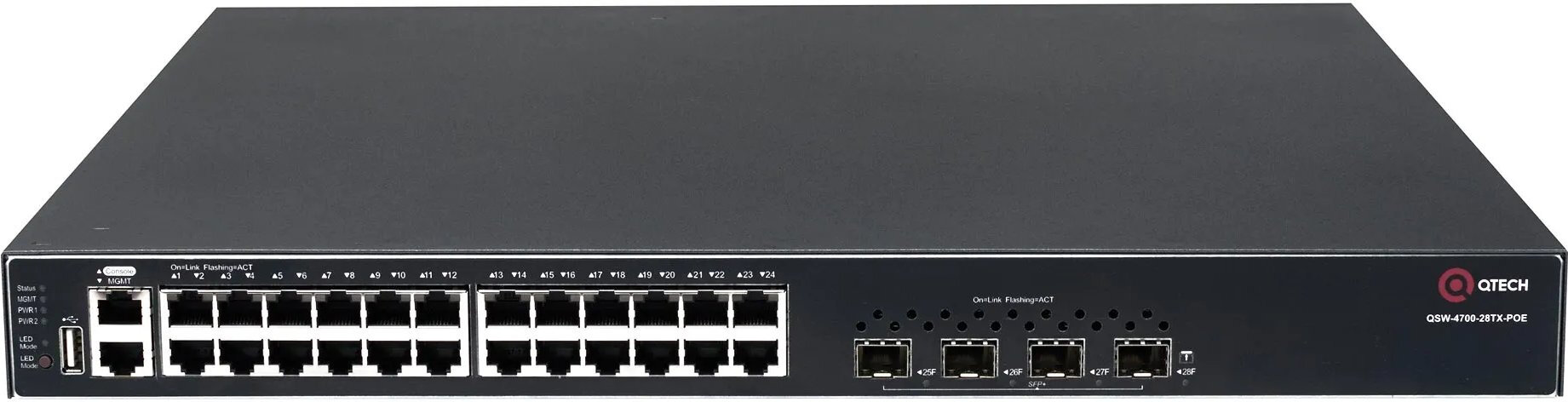 Коммутатор QTech QSW-4700-28TX-POE (L3) 24x1Гбит/с