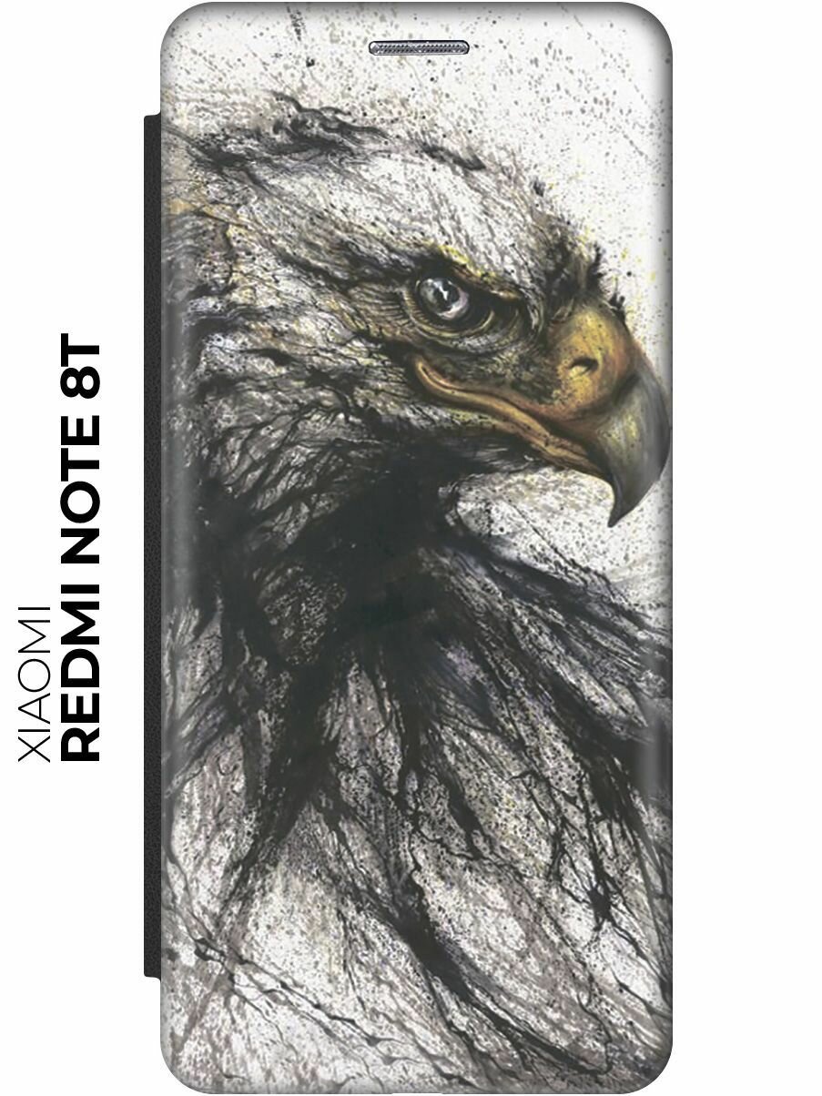 Чехол-книжка Ястреб на Xiaomi Redmi Note 8T / Сяоми Редми Ноут 8Т черный