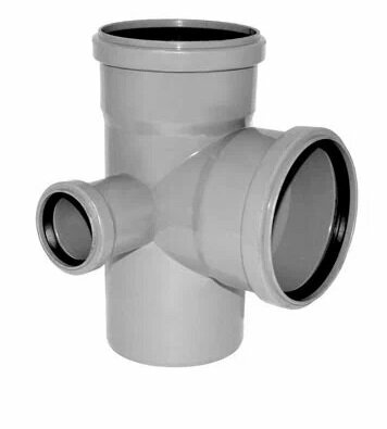 Крестовина канализационная Политэк 110х110х50мм 87*, двухплоскостная, левый выход