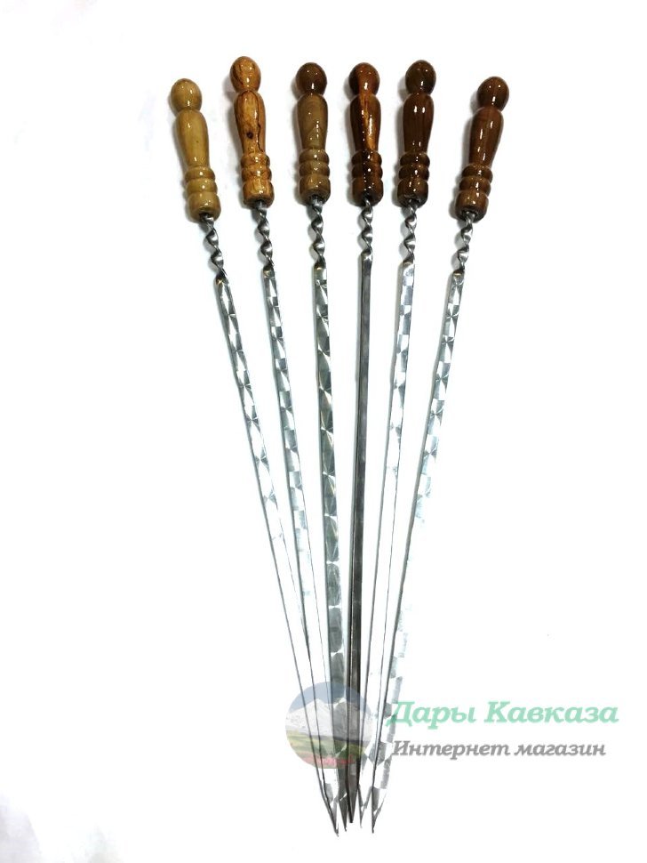Шампура 6шт ручка орех 50см