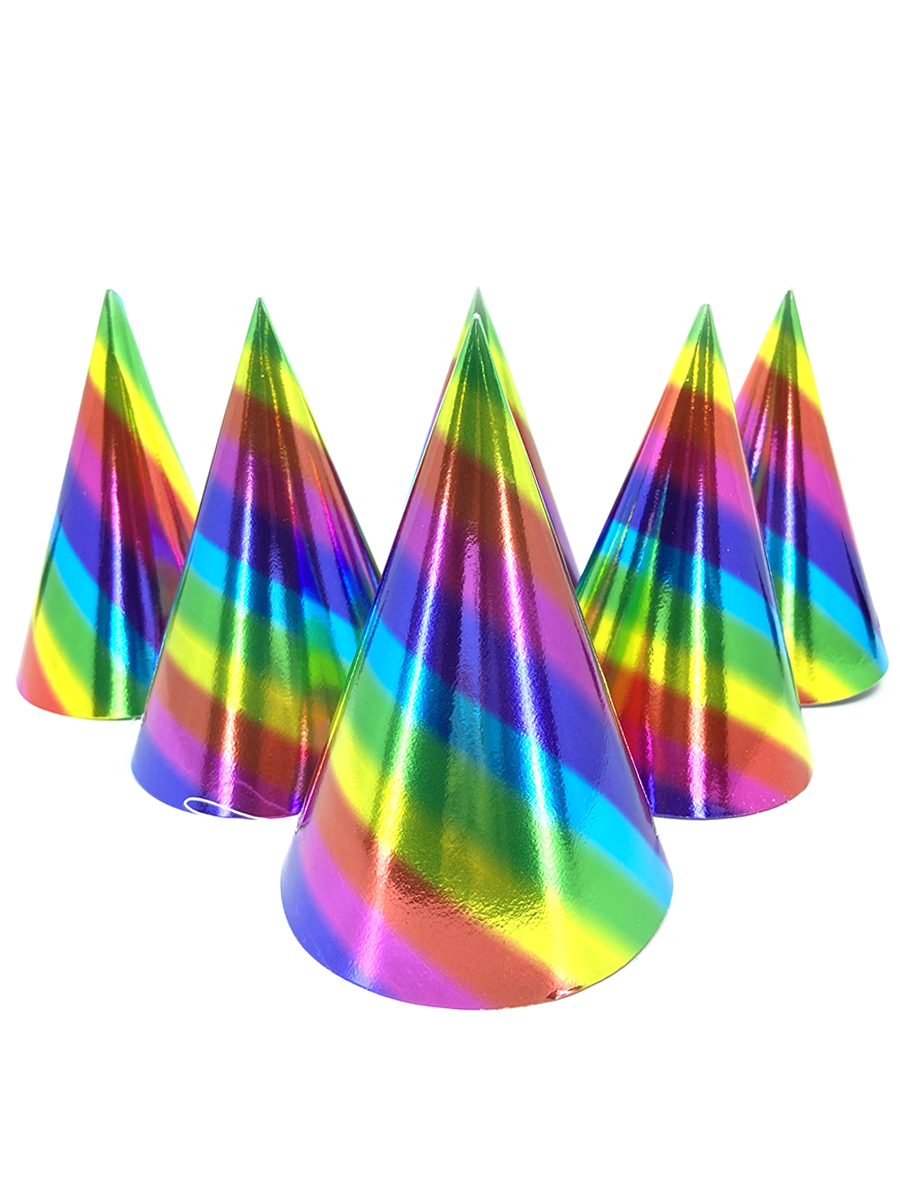 Набор колпаков Riota "Радуга", для гостей, ламинированный картон