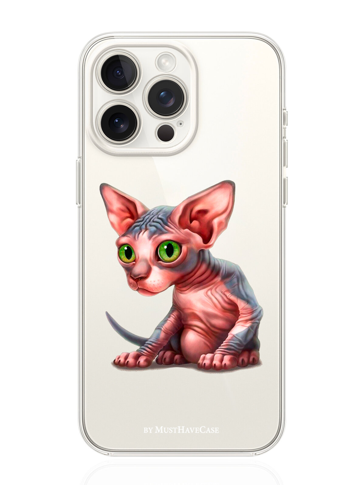 Чехол для смартфона iPhone 15 Pro Max прозрачный силиконовый Sphinx/ Сфинкс