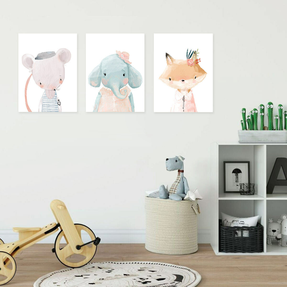 Постеры для интерьера на стену в детскую (3 плаката 30х40). Акварельные зверьки / постеры картины для интерьера, постеры для интерьера, постер на стену, картина на стену, картина на кухню, плакат, декор и интерьер