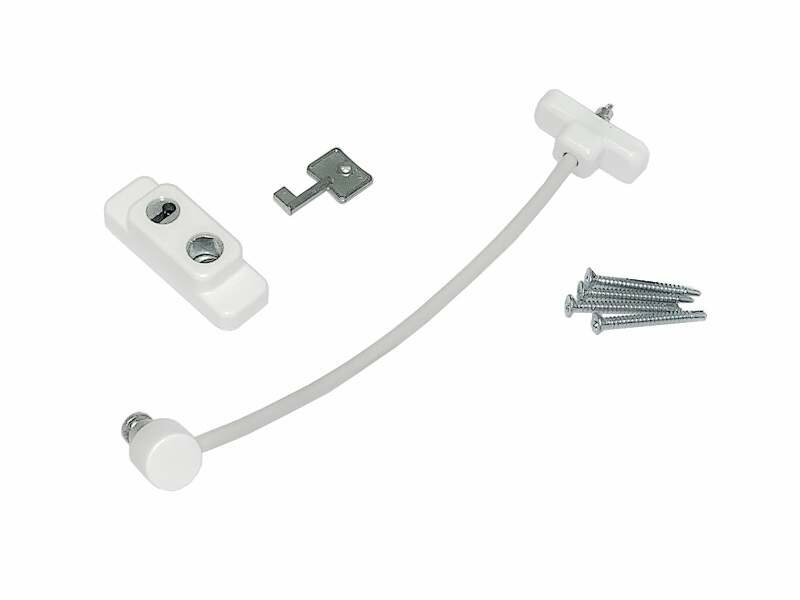 Блокиратор открывания окна INTERNIKA тросовый с ключом белый RAL 9016