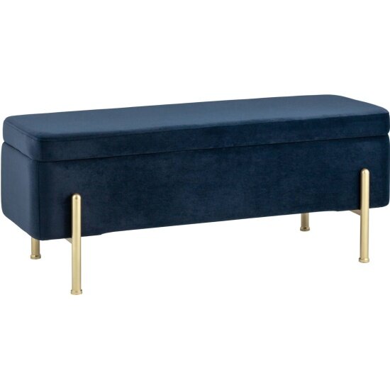 Банкетка Stool Group Болейн с ящиком, велюр синий