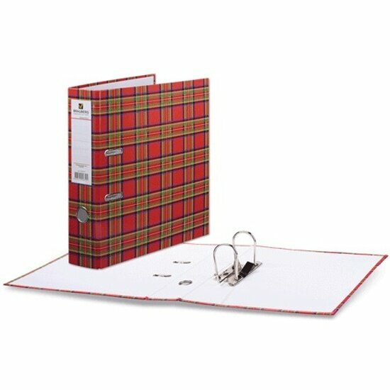 Папка-регистратор Brauberg A4 80 мм ламинированная, шотландка