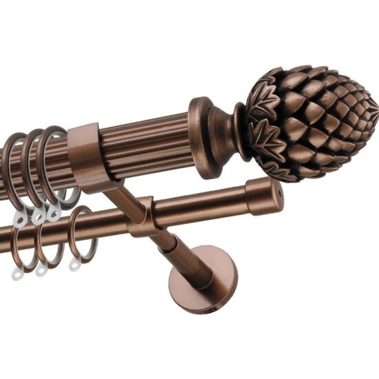 Карниз металлический двухрядный Arco Doro DDA Selebrity Кедр диаметр 33/19мм, коричневый, 240 см